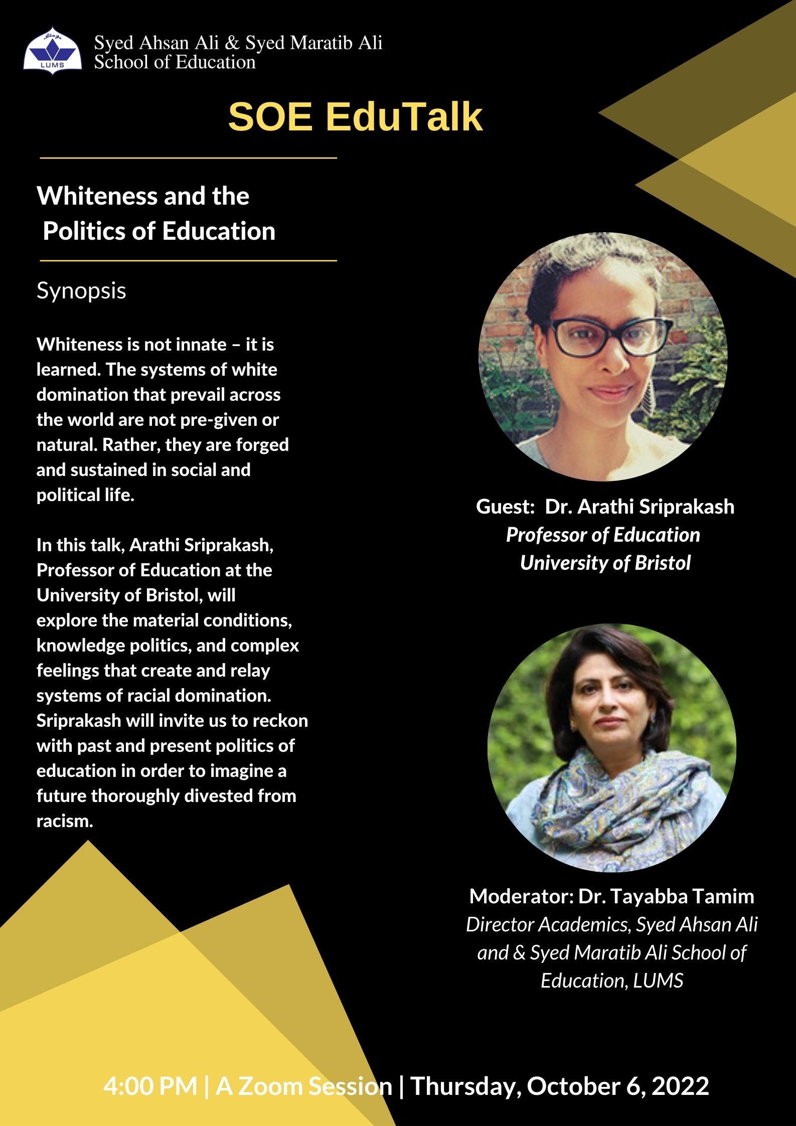 SOE Edu Talk: Whiteness and the Politics of Education | School of Education